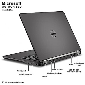 Dell Latitude E7450 14in HD High Performance Ultra Book Business Laptop NoteBook (Intel Dual Core i5 5300U, 8GB Ram, 256GB Solid State SSD, Camera, HDMI, WIFI) Win 10 Pro (Renewed)