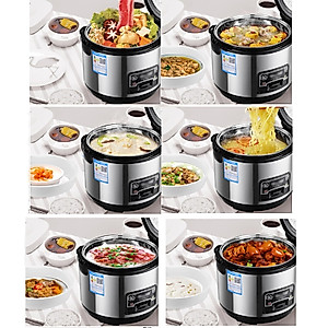 ZHUIYI Rice Cooker (2-5L) 304 Stainless Steel Inner Pot, Intelligent Insulation, Make Rice & Steam Food & Vegetables, 220-240V US/EU Power(4L)