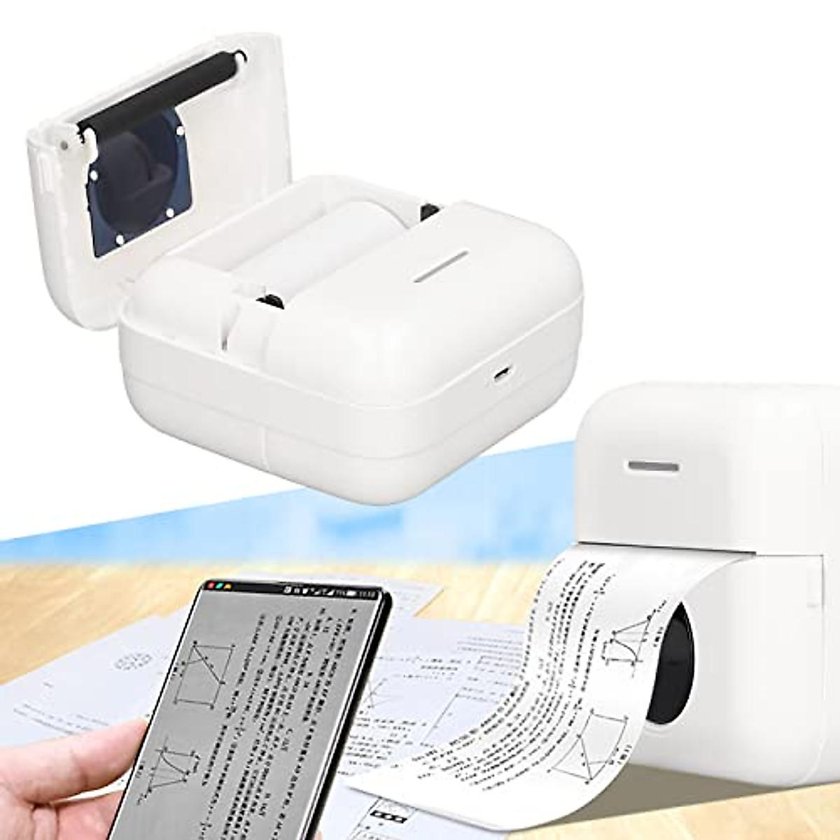 Shanrya Mini Printer, Small HD Smart Printer for teleworking Students