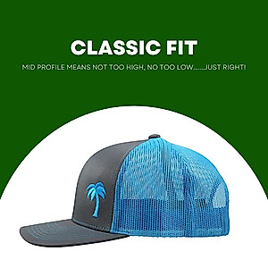 LINDO Trucker Hat - Palm Tree Series (Graphite/Aqua)