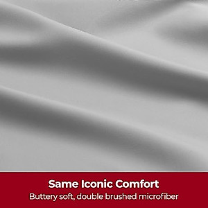 Mellanni Throw Pillow Covers - Pack of 2 Decorative Cover with Hidden Zipper - for Home Decor and Living Room Pillows - Double Brushed Microfiber - Easy Care and Quick Drying (20x20, Light Gray)