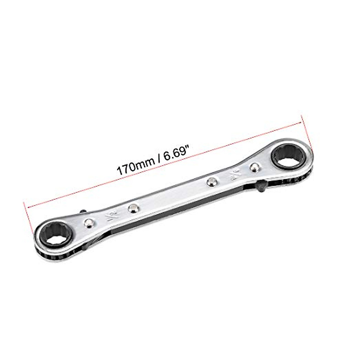 uxcell Reversible Ratcheting Wrench, 1/2-inch x 9/16-inch Double Box End, Cr-V