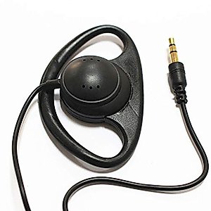 LINHUIPAD D Shape Earpiece Headset Listen Only 3.5mm Single Side Earphone Hook Earbud for Tour Guide System Receiver Tablet Laptop PC Skype YouTube MP3/4 DVD