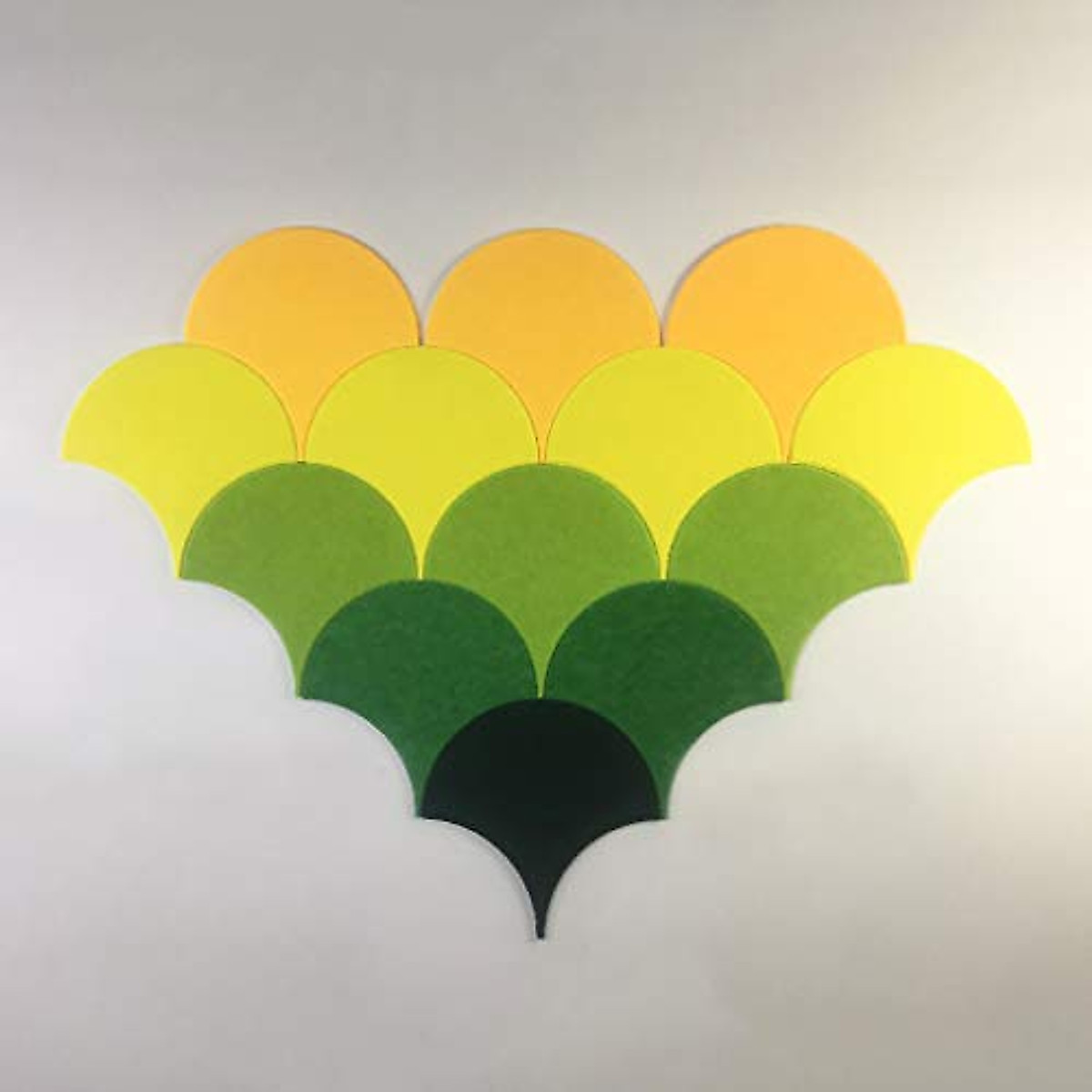 Fan-Shaped Felt Board, 3D Three-Dimensional Wall Stickers, Ginkgo self-Adhesive Creative TV Background Wall, Message Board