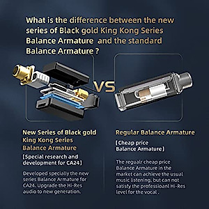 CCA CA24 Headphone 24BA Exclusive Upgrade Armature New Sports Noise Reduction Monitor in-Ear Headphones (Black,no mic)