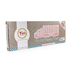 Wood Toy Car Storage Organizer Truck – Holds 48 Diecast Cars - Freestanding or Wall Display Case Shelf – Matchbox & Hot Wheels Car Compatible, FSC Wood, Included Cleanup Game – Toy Storage for Ages 3+