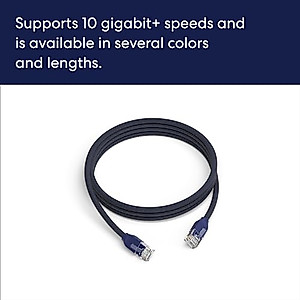 Amazon eero CAT6a Ethernet cable - Supports 10 gigabit+ speeds, 5 foot, 1-pack, Midnight Blue