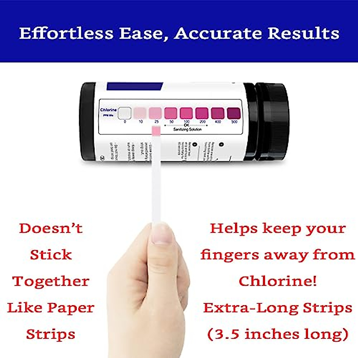 200 Strips - Chlorine Sanitizer Test Strips Food Service 0-500 ppm (Value Pack) - Bleach Test Strips - Chlorine Test Strips for Food Service - Restaurant Supplies - Chlorine Tester