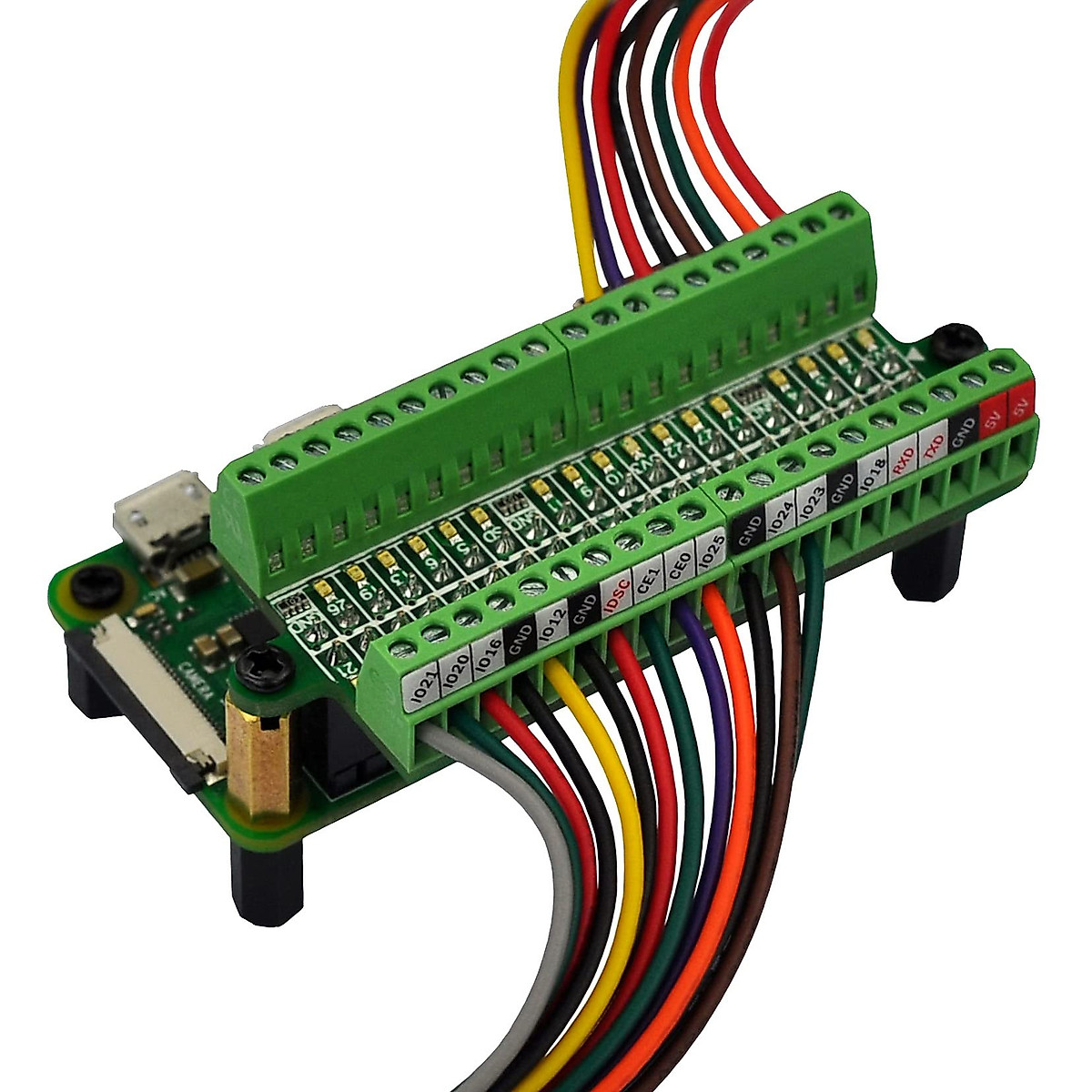 Ultra-Small RPi GPIO Status LED & Terminal Block Breakout Board Module for Raspberry Pi