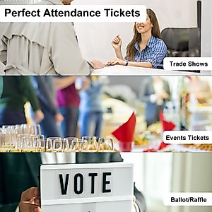 L LIKED Raffle Tickets,Single Raffle Tickets Rolls, 2000 Tickets, White,with Consecutive Numbers Ticket for Events, Carnivals, Door Prizes & Drinks