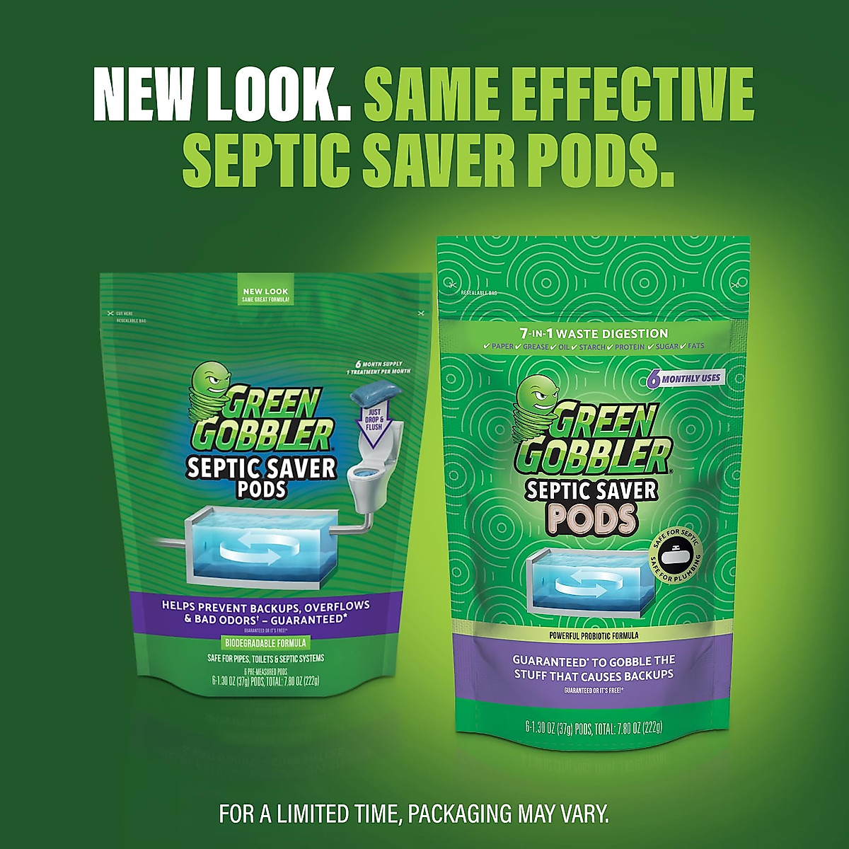Septic Tank Treatment Packets | 12 Uses | 1 Year Septic Tank Supply | Natural Bacteria | Made in USA