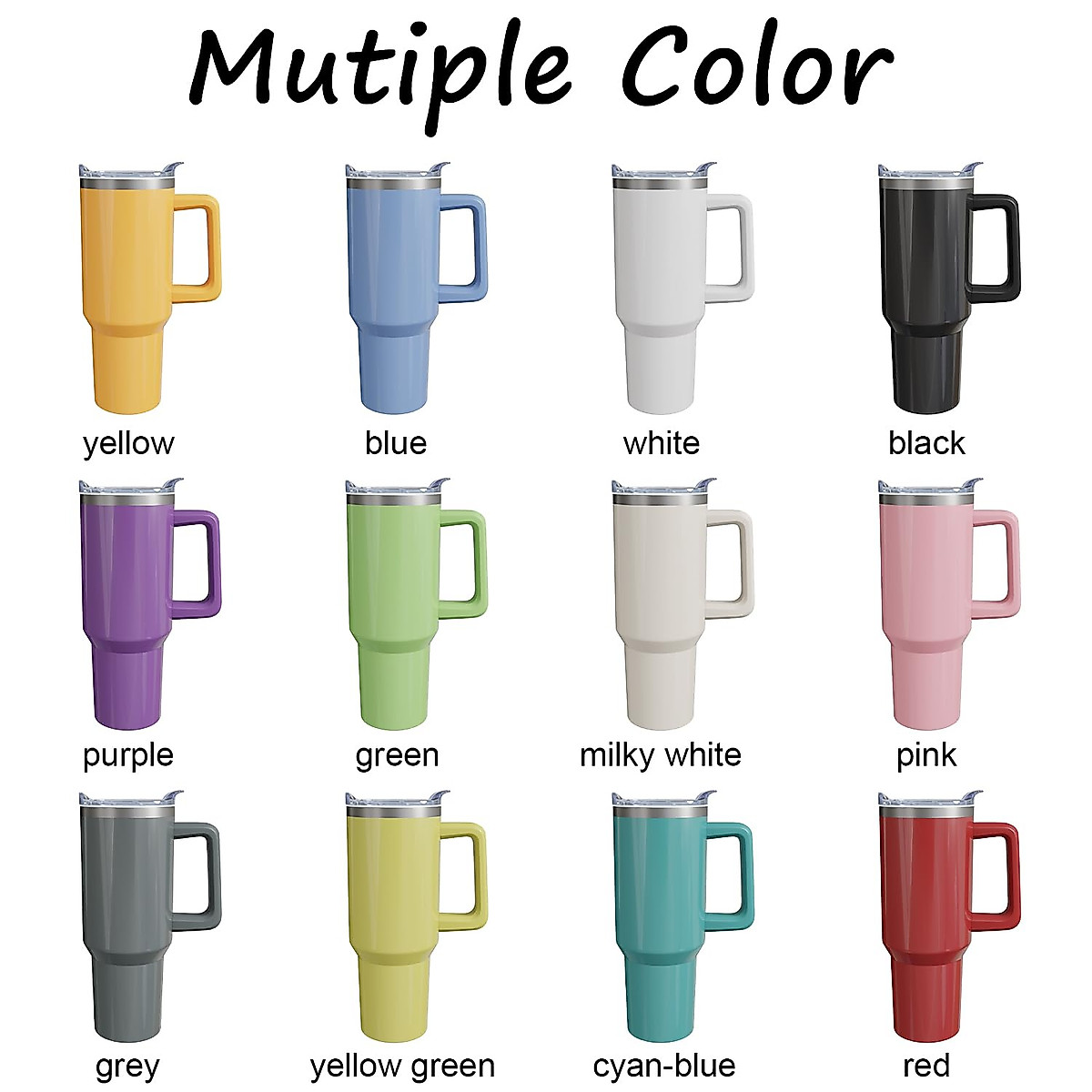 Personalized Gifts 40 Oz Tumbler with Handle and Straw, Custom Tumbler with Add Name, Photo, or Logo, Stainless Steel Double Walled Vacuum Insulated Cup, Customized Photo Gifts for Women Men