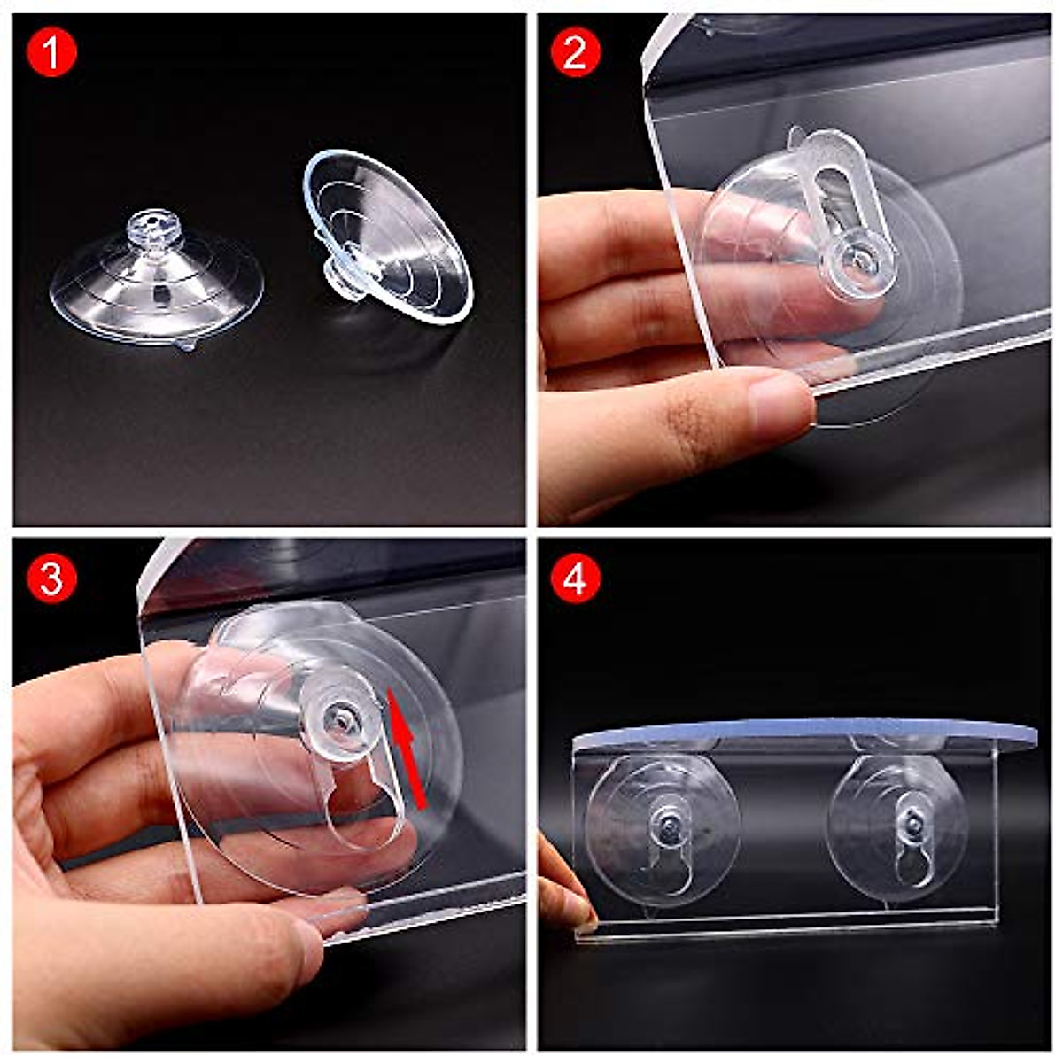 2Pack Aquarium Shelf,Transparent Acrylic Ledge Plants Holder for Substrate and Live Plants,with Strong Suction Cups for Fish Tank Multi-Layer Decorations