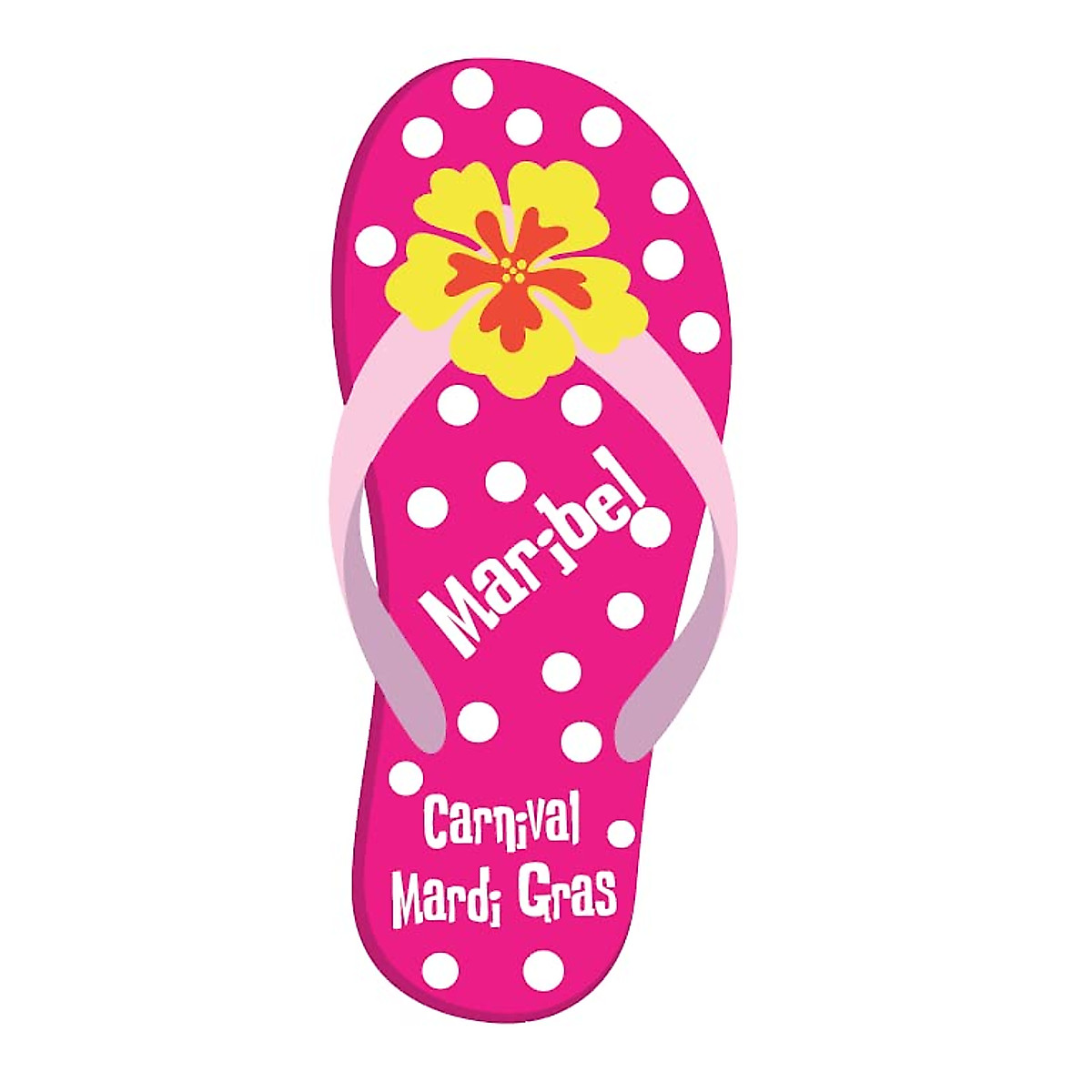 Magnet Customized for your Stateroom Door on your Disney Cruise, Carnival, Royal Caribbean, etc. - Personalized Pink Polka Dots Flip Flop