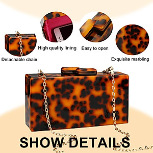 KALINNU Acrylic Clutch Purse Women Evening Bag Colorful Geometric Design Handbags for Prom Wedding Party