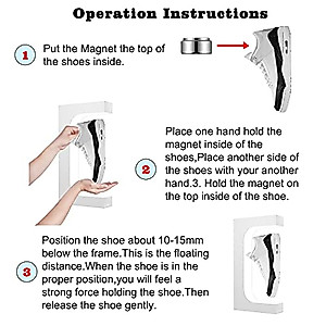 UVEHAS Floating Shoe Display, Levitating Rotating Sneaker Display Stand Acrylic Magnetic Suspension Shoe Display Holder with LED Light for Shoes Store Advertisement Exhibition Home Decor Gifts