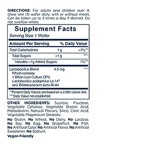 American Health Daily Chewable Tablet Acidophilus, 1 Billion Live Cultures, Beneficial Bacteria for The Digestive & Immune Systems, Strawberry, 60 Count