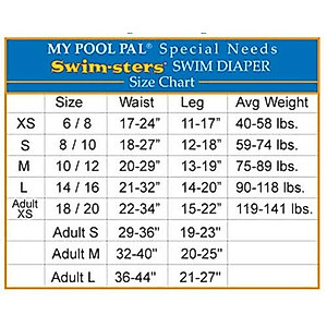 Swimsters Toddler Kid Adult Special Needs My Pool Pal Reusable Swim Diaper (18-20 Years, Pink)