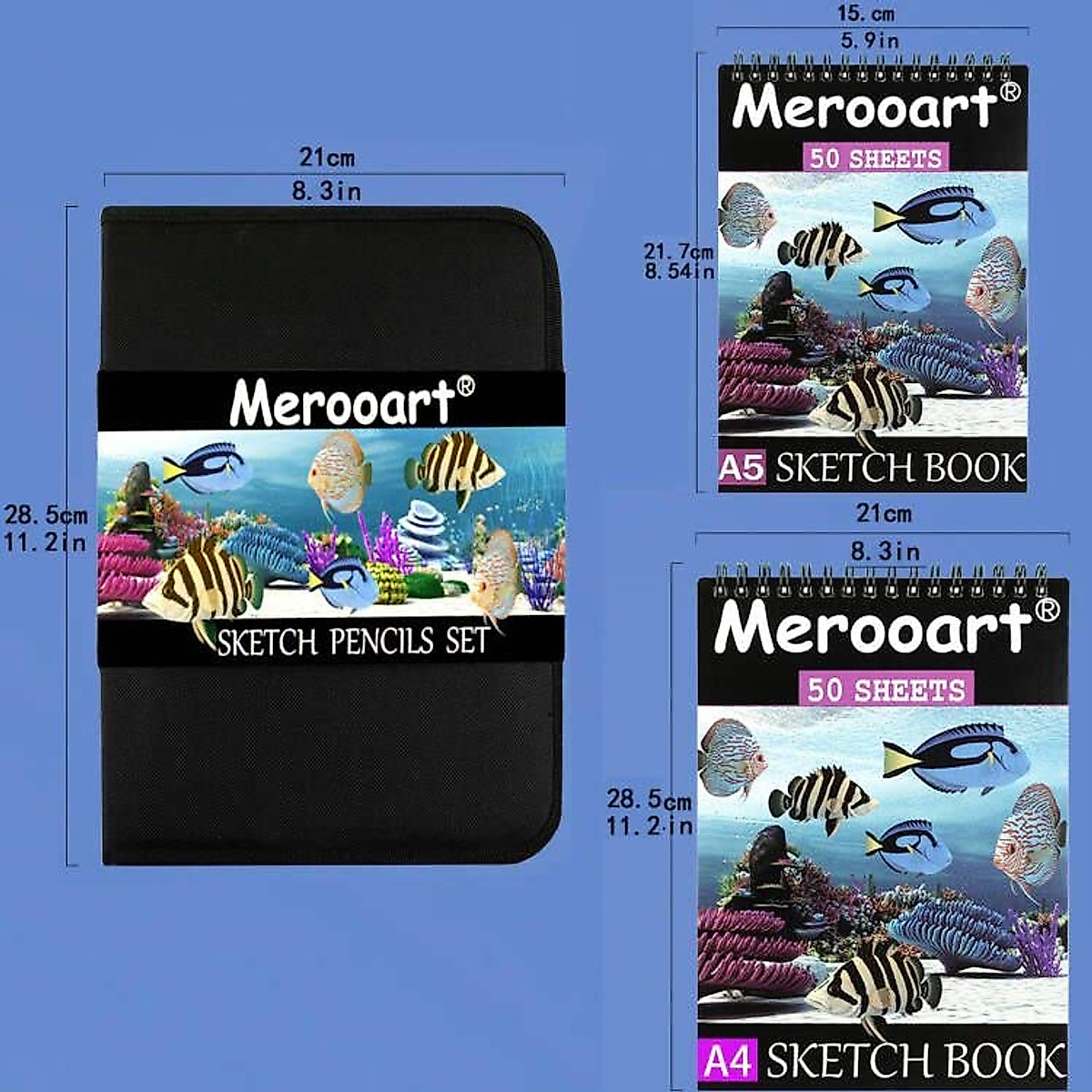 DIPAWS 54 Pack Drawing Set Sketching Kit, Pro Art Supplies with 2 Sketchbook, Include Colored, Graphite, Charcoal, Watercolor & Metallic Pencil, for Artists Adults Teens Beginner