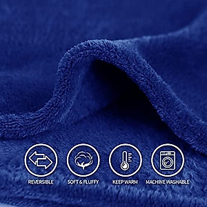 Premium Soft Throw Blankets, Fuzzy Bed Throw Blanket Sherpa Cozy and Warm, Fur Throw Blanket for Women& Man (40x50, Navy Blanket)