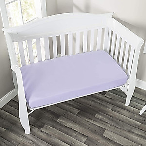 Everyday Kids 2-Pack Fitted Crib Sheets, 100% Soft Breathable Microfiber Baby Sheet, Fits Standard Size Mattress 28in x 52in, Lavender, Pink Nursery Sheet
