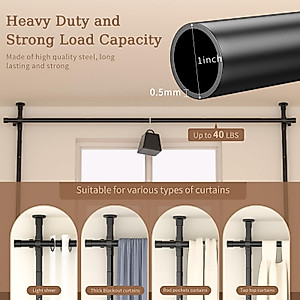 Getsrichfc Room Divider, No Drilling Curtain Rod, Adjustable Heavy Duty Metal Tension Partition Room Dividers, Wall Divider for Room Separation