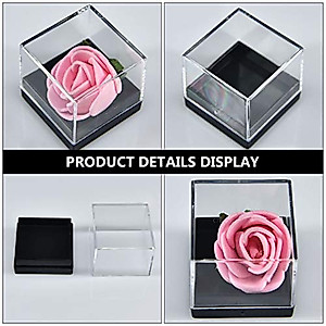 Baluue 12pcs Clear Acrylic Display Case Countertop Box Cube Transparent Display Box Pop Figures Display Collectibles Stone Mineral Specimen