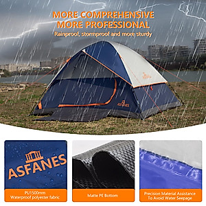 ASFANES 2 Person Waterproof Tents for Camping Easy Setup Outdoor Portable Backyard Camping Tents Suitable for Car, Backpacking, Hiking, Picnic or Fishing, Navy Blue