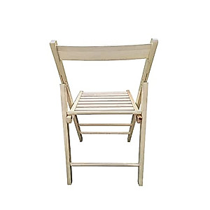 CIATRE Set of 2 Comfy Solid Wood Folding Chairs with Slatted Seat and Open Back - Fully Assembled for Indoor/Outdoor Events (Natural)