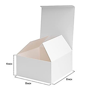 12 Pack White Gift Box,8 x 8 x4 Inch,Gift Box for Present,Cardboard Gift Boxes with Lids for Birthday,Party,Valentine's Day,Wedding