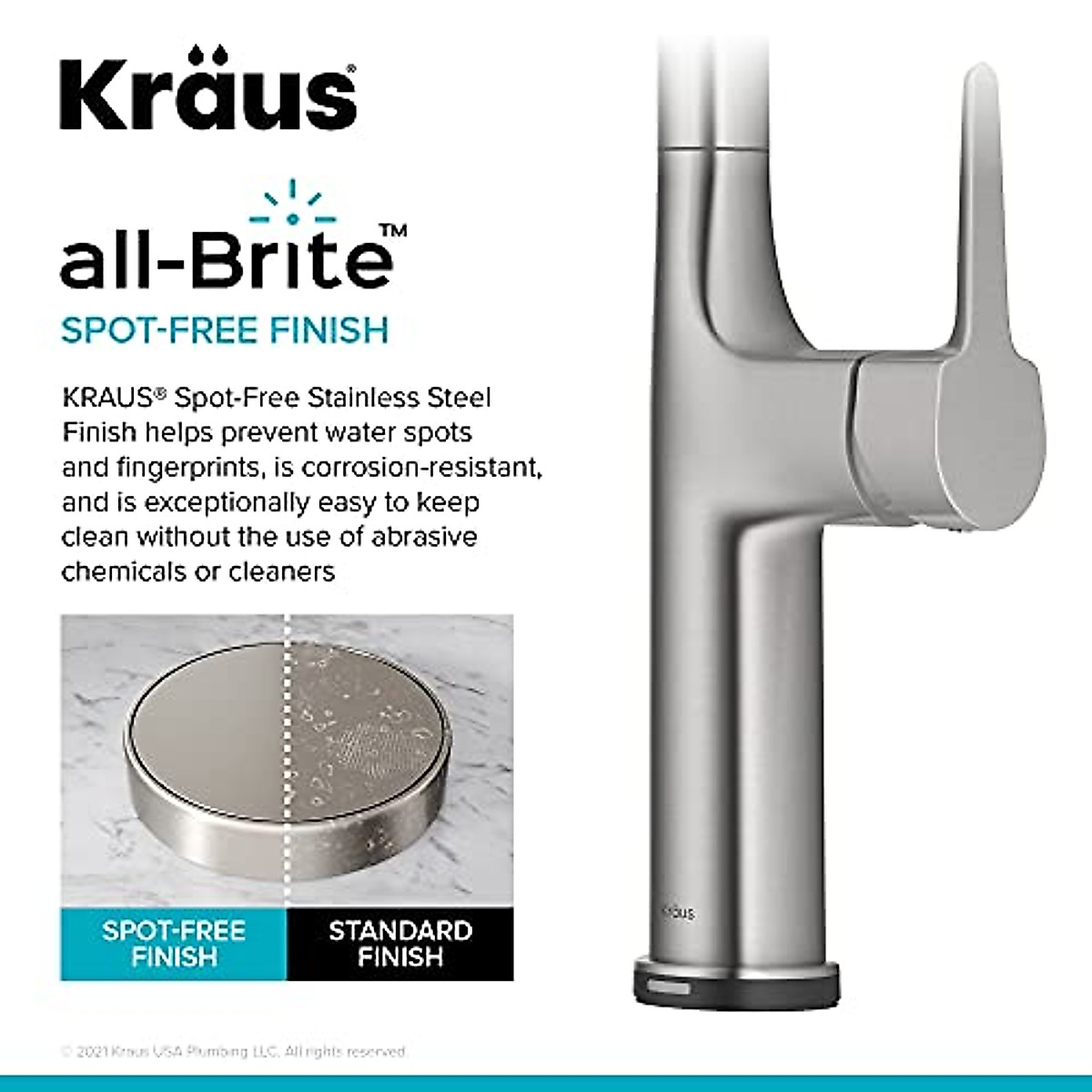 KRAUS Oletto Tall Modern Single-Handle Touch Kitchen Sink Faucet with Pull Down Sprayer in Spot Free Stainless Steel, KTF-3101SFS