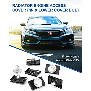 Vomika Lower Engine Cover Pin Screws - Premium Radiator Access Cover Pin Clips, Splash Shield Bolt Screw Fastener Clip - 14 Pieces, Compatible with Honda Civic, Accord, CRV, Acura