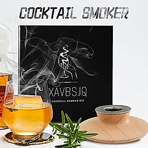 Cocktail Smoker Kit, Old Fashioned Smoker kit with Torch, 4 Kinds of Wood Smoker Chips for Bourbon and Whiskey. Gift for Whiskey Lovers, Dad, Husband, Men（No Butane）
