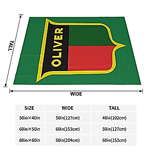 Cozy Fuzzy Plush Throw Warm Ultra-Soft Microfiber Fleece Blanket,Oliver Farm Tractors and Equipment Lightweight Air Conditioning All Seasons Blankets for Bedding Sofa Travel Camping 80"X60"