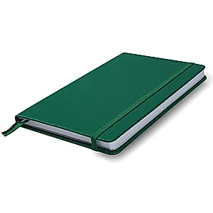 Minimalism Art, Premium Hard Cover Notebook Journal, Classic 5" x 8.3", 122 Numbered Pages, Gusseted Pocket, Ribbon Bookmark, Extra Thick Ink-Proof Paper 120gsm, San Francisco (Ruled, Green)