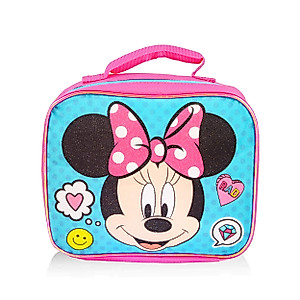 Disney Studio Disney Minnie Mouse Backpack with Lunch Box for Girls - 5 Pc Bundle With Large 16 Minnie Mouse Bag, Insulated Lunch Bag, Stickers, and More (Minnie School Supplies)