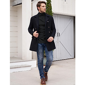 TAPULCO Long Sleeve Thermal High Neck Top for Men, Undershirts Turtleneck Pure Color Pullover Cozy Sweater Lightweight T-Shirts for Prom Black Large