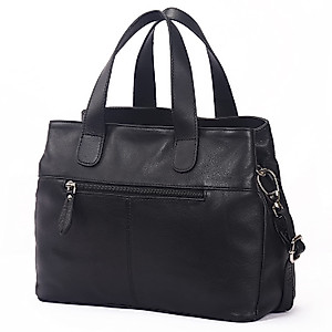 ROLANDO Julia Women's Top-Handle Leather Sling Handbag (Matt Black)