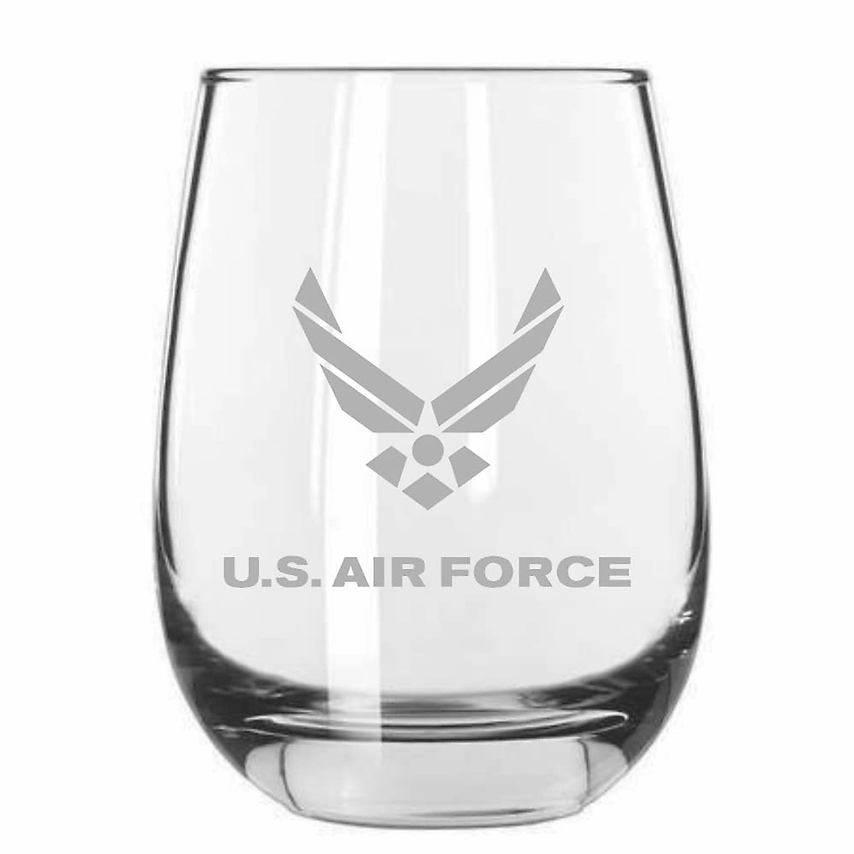 United States Air Force Military Etched 15.25oz Stemless Wine Glass