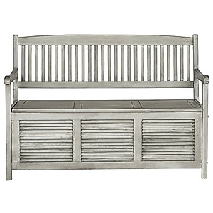Safavieh Outdoor Collection Brisbane Grey Storage Bench