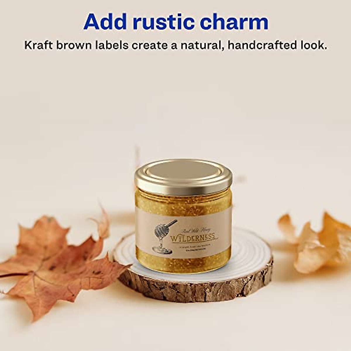 Avery Kraft Brown Rectangle Labels with Sure Feed, 2.5" x 7", 300 Kraft Brown Labels, Print-to-The-Edge, Laser/Inkjet Printable Labels