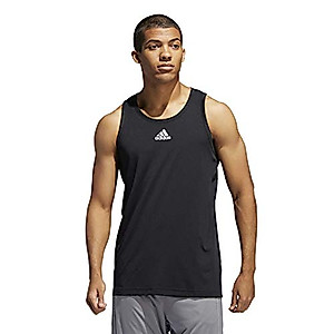 adidas Men's Heathered Tank Top, Black, Small