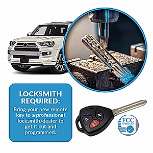 Keyless2Go Replacement for Keyless Entry Remote Car Key with G Chip for Select 4Runner Rav4 Yaris Models That Use HYQ12BBY, HYQ12BDC (2 Pack)