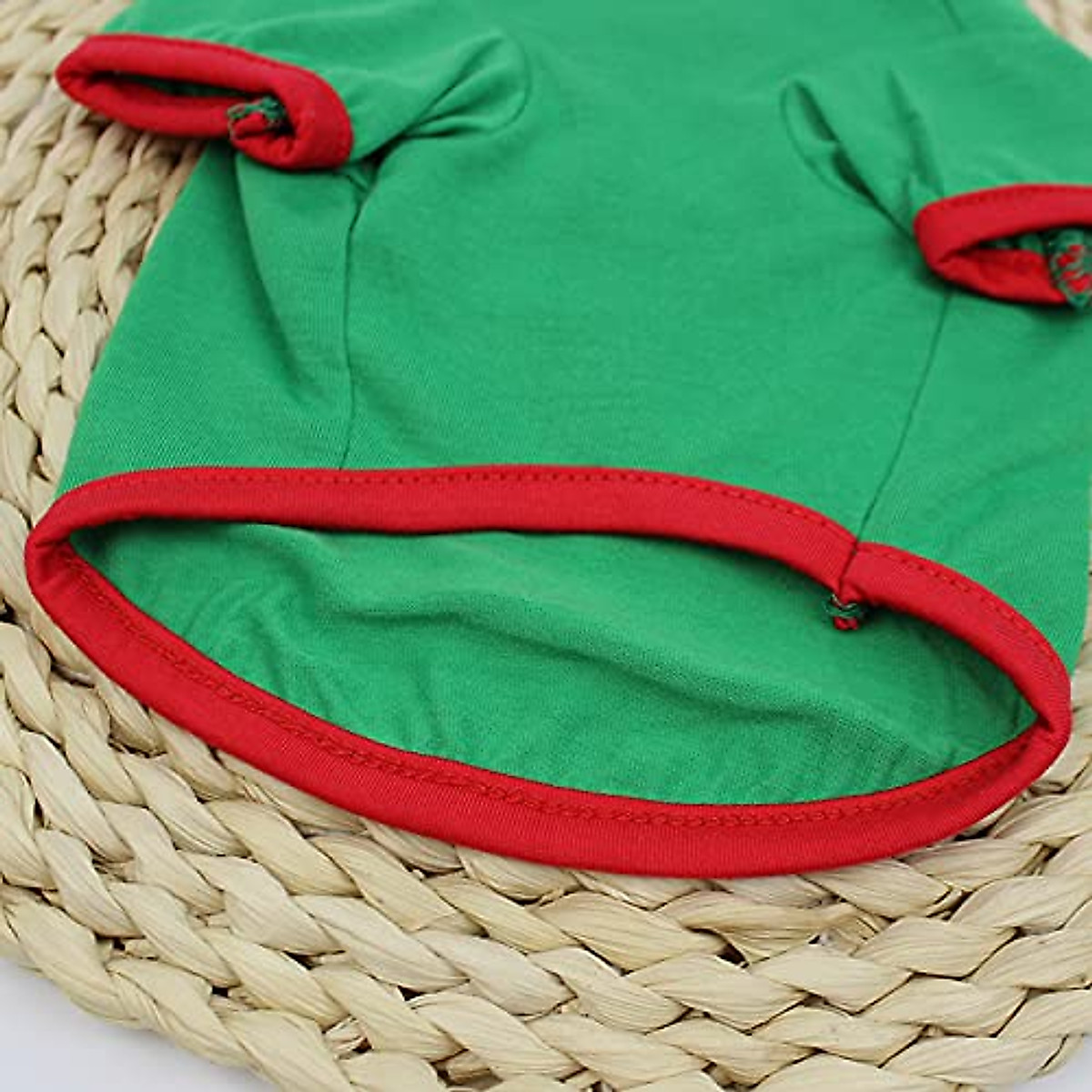 prettDliJUN Dog Christmas Printed T-Shirt, Two Legs Style Xmas Printed Small Pet Costume for 4 Seasons,XL