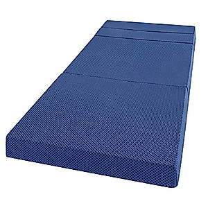 Sleeplace 4 Inch Multi-Foldable I-Gel infused Memory Foam Topper， Blue, Twin XL size
