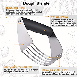 Dough Blender -Stainless Steel Pastry Cutter Set, Pastry Blender + Dough Scraper + Pastry Brush, Professional Pastry Set for Kitchen Baking Tools