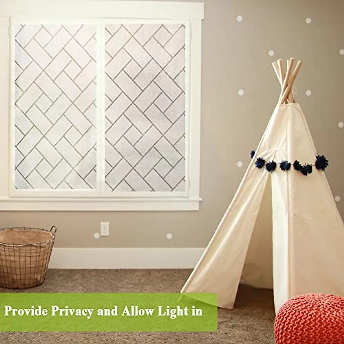 Privacy Window Film Frosted Stained Glass Door Film Decorative Static Cling UV Blocking Non-Adhesive Window Covering Stickers Tints for Home Shower Office,17.5 inches by 78.7 inches