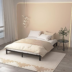 Maenizi King Size Bed Frame No Box Spring Needed, 8 Inch Heavy Duty King Platform Bed Frame Support Up to 3000 lbs, Easy Assembly, Noise Free, Black