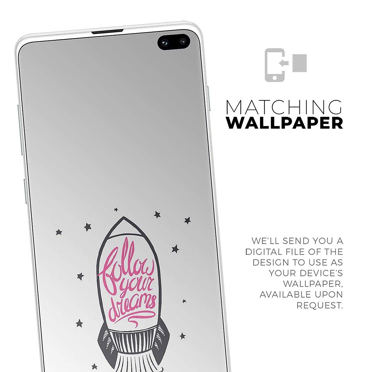 DesignSkinz Follow Your Dreams Protective Vinyl Decal Wrap Skin Cover Compatible with The Samsung Galaxy S20 (Screen Trim & Back Glass Skin)