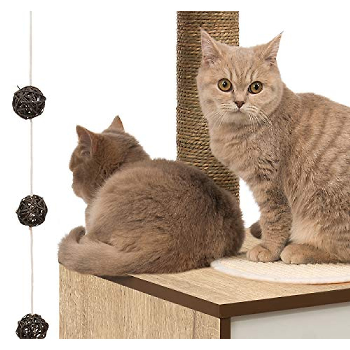 Vesper Cat Tree, High Base, Oak, 52063, 56 x 56 x 81.5 cm (22 x 22 x 32 in)